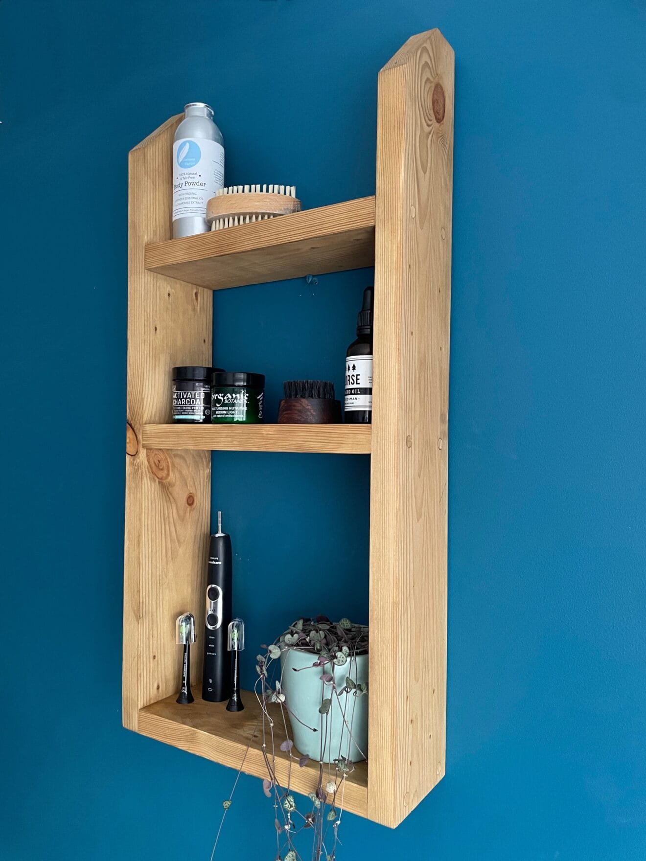 slimline handmade shelf unit made from reclaimed wood - Crowfoot Salvage