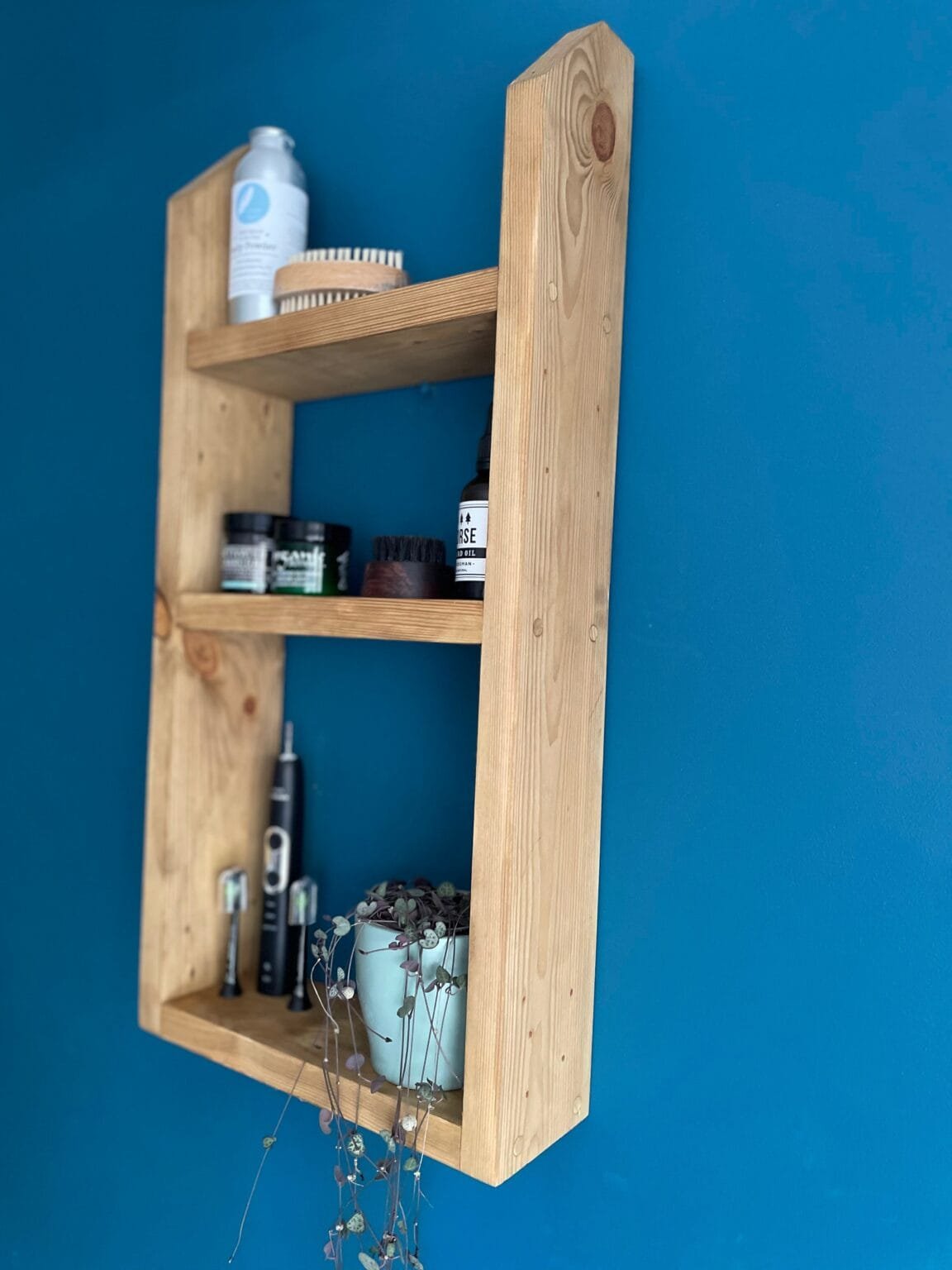 slimline handmade shelf unit made from reclaimed wood - Crowfoot Salvage