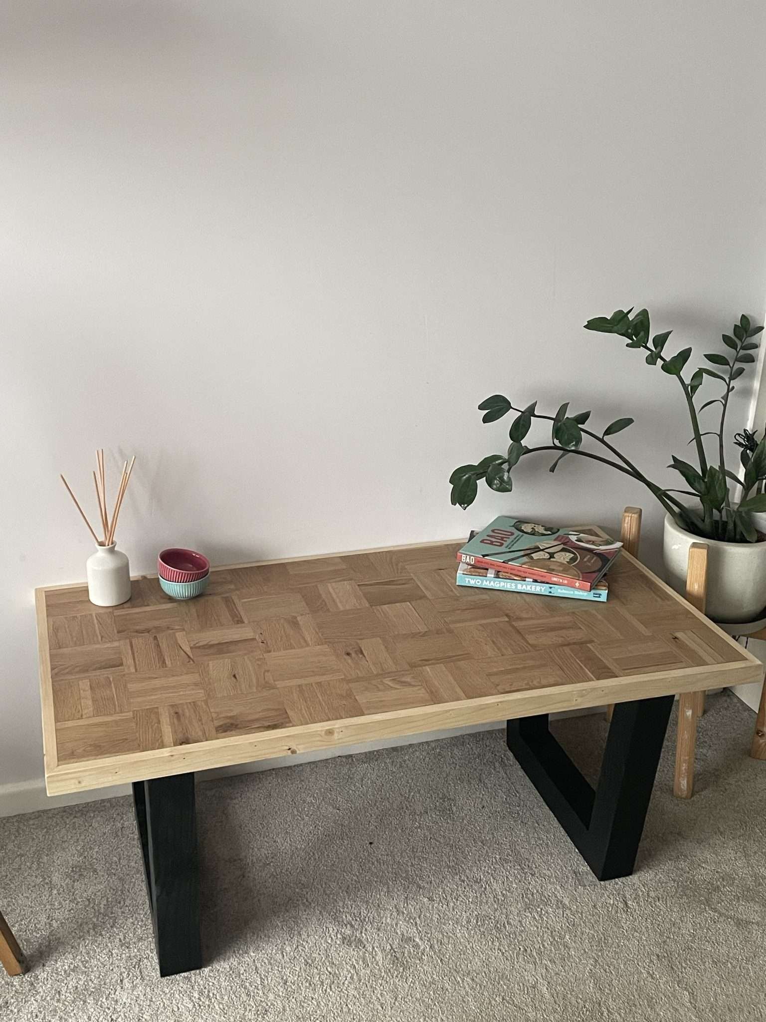 Reclaimed oak wooden coffee table - Crowfoot Salvage