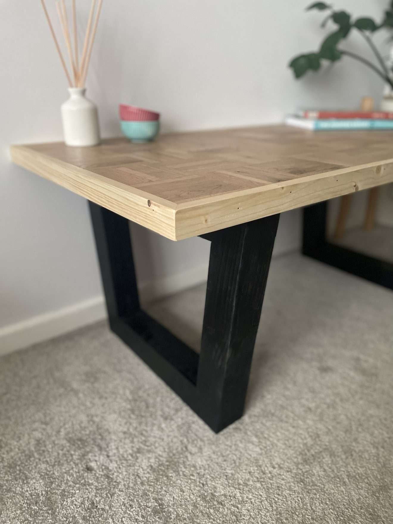 Reclaimed oak wooden coffee table - Crowfoot Salvage