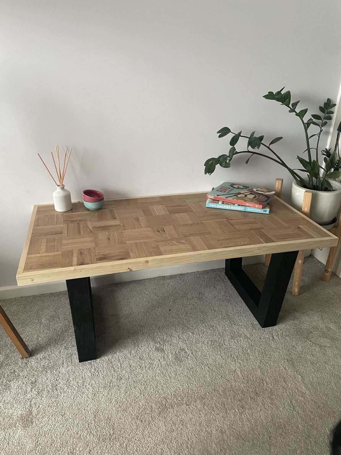 Reclaimed oak wooden coffee table - Crowfoot Salvage